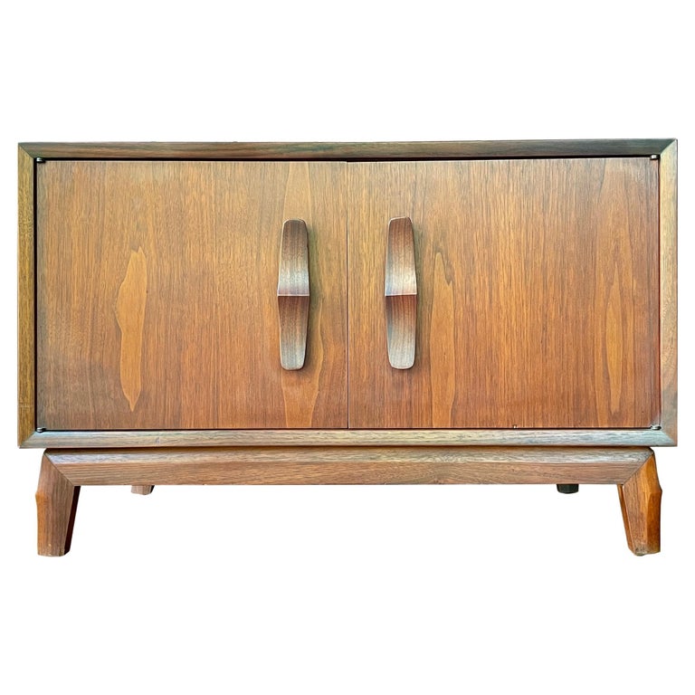 1950s Walnut Record Hi-Fi Cabinet Sofa Table Black Forest Vintage Mid ...