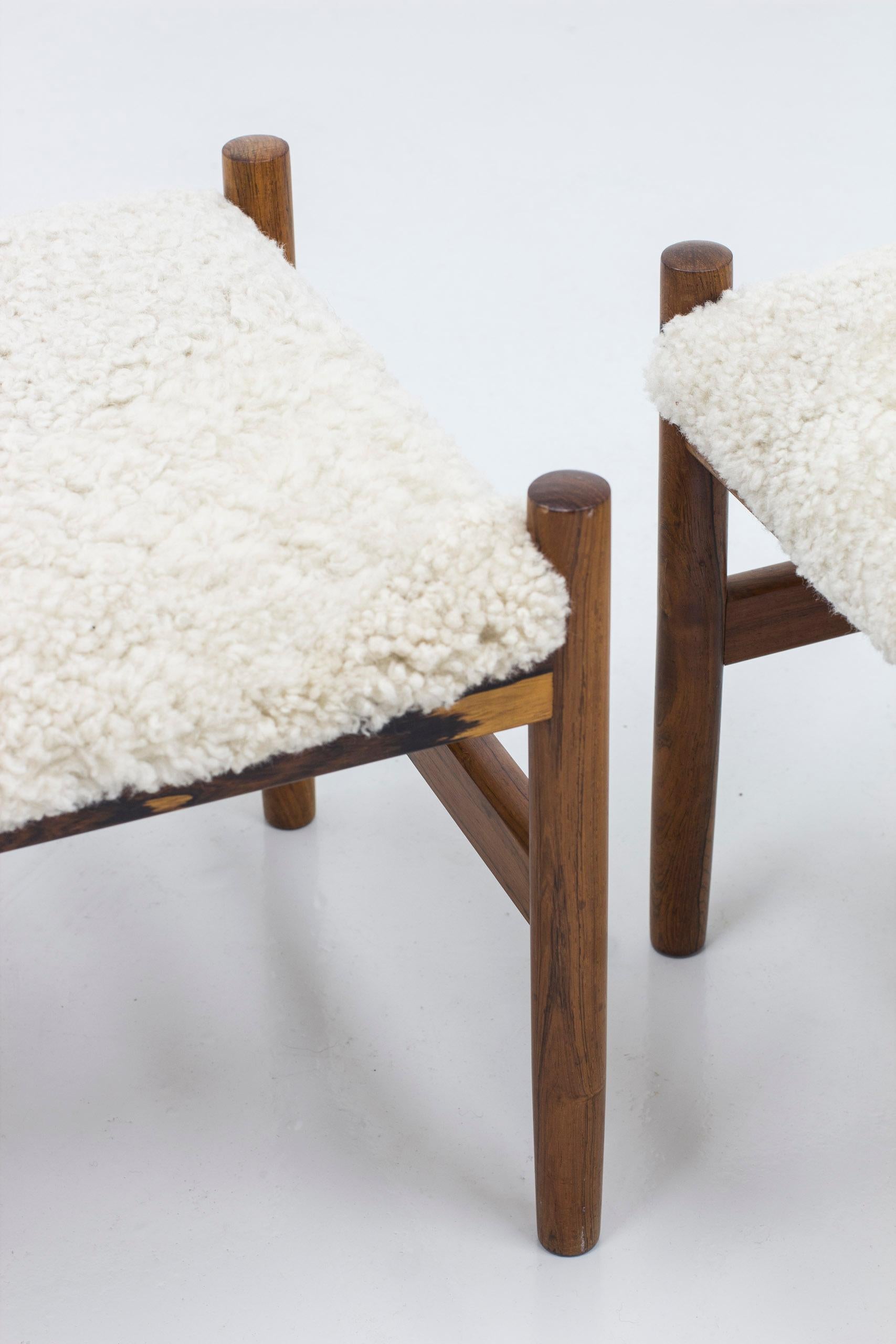 1950s, Walnut Stools by Hugo Frandsen, Spøttrup, Denmark at 1stDibs