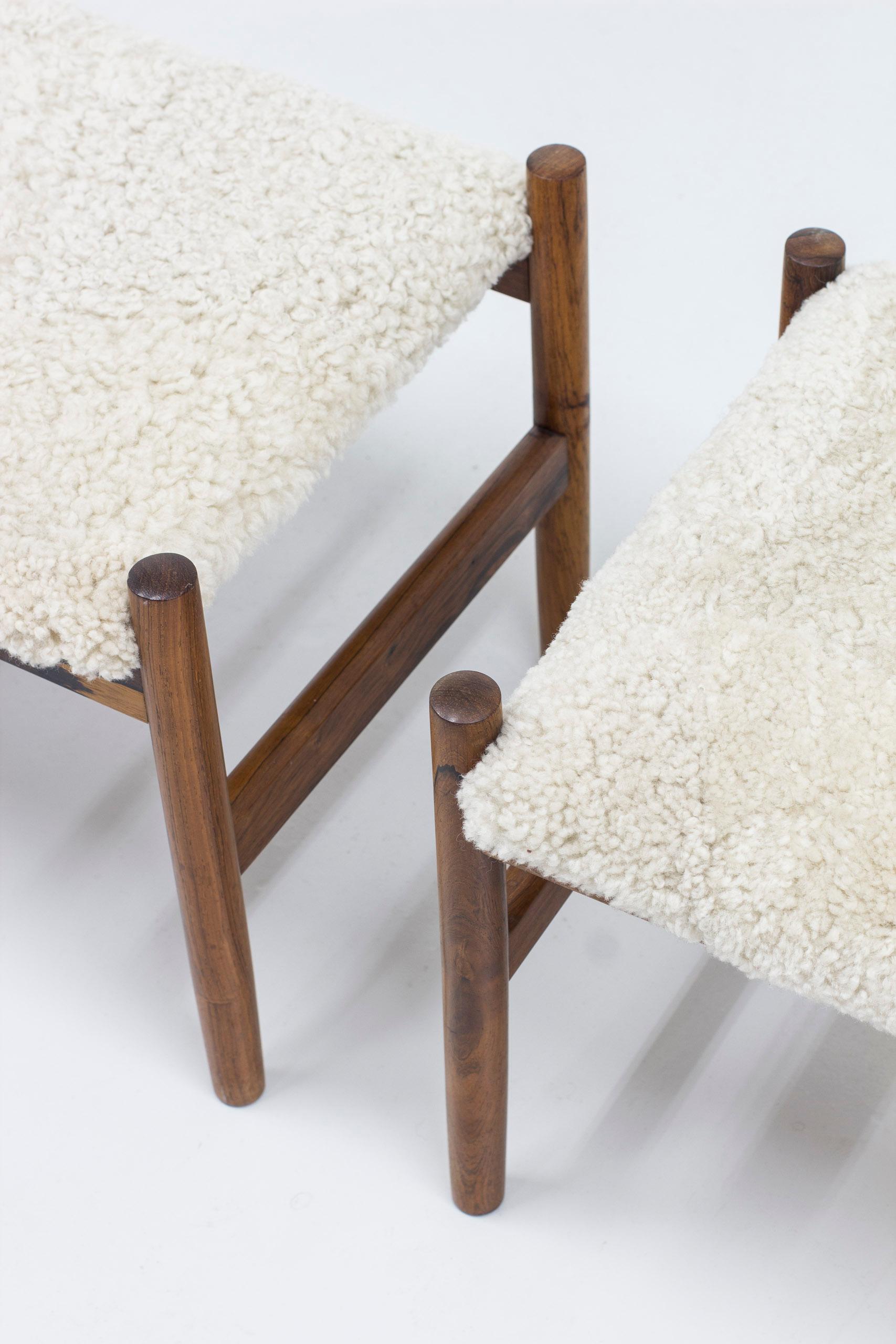 1950s, Walnut Stools by Hugo Frandsen, Spøttrup, Denmark at 1stDibs