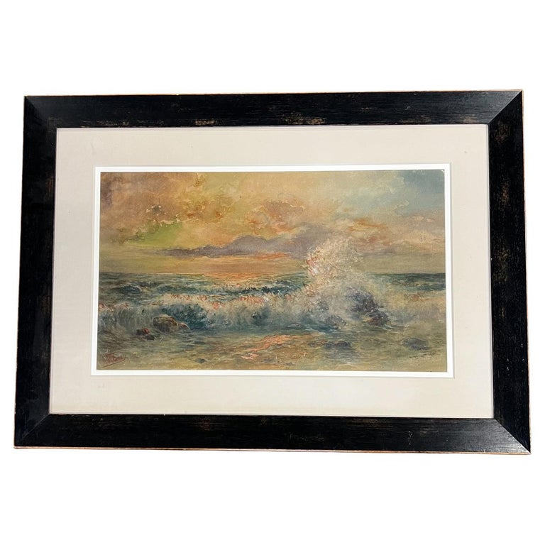 1950s Sophisticated Watercolor Seascape Artwork by Artist Wm Torrey For ...
