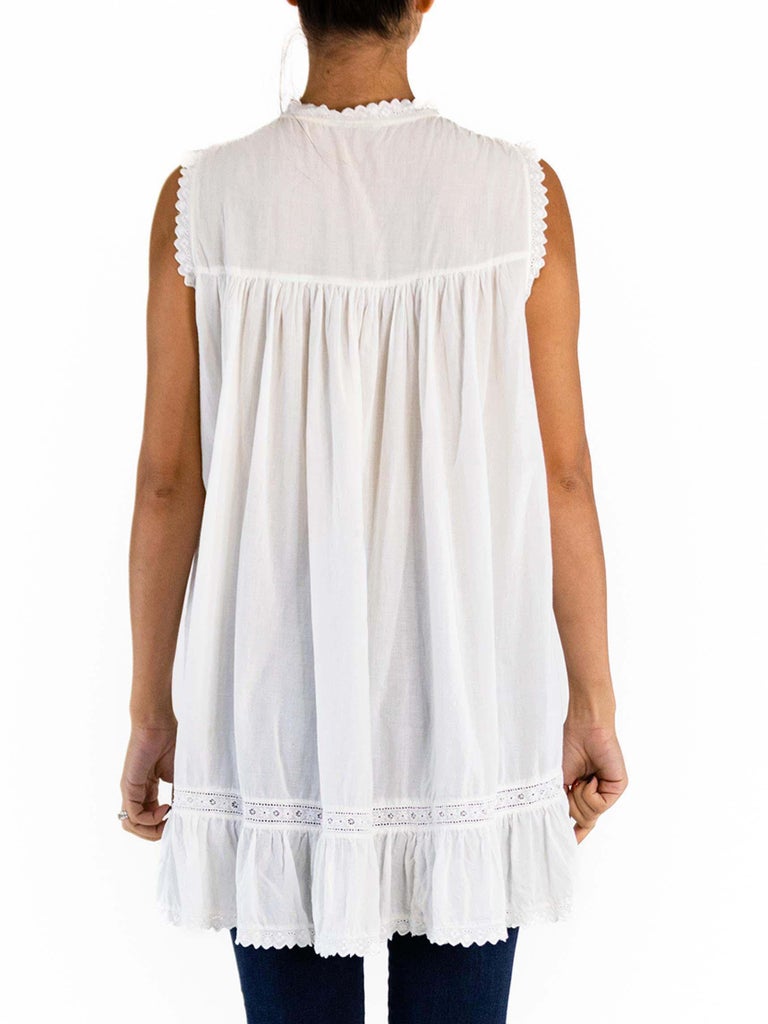 1950S White Cotton Victorian Style Baby Doll Negligee For Sale at 1stDibs