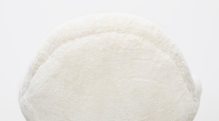 1950s White Faux Fur on Brass Legs Single Lounge Chair by Fritz Neth 'b ...