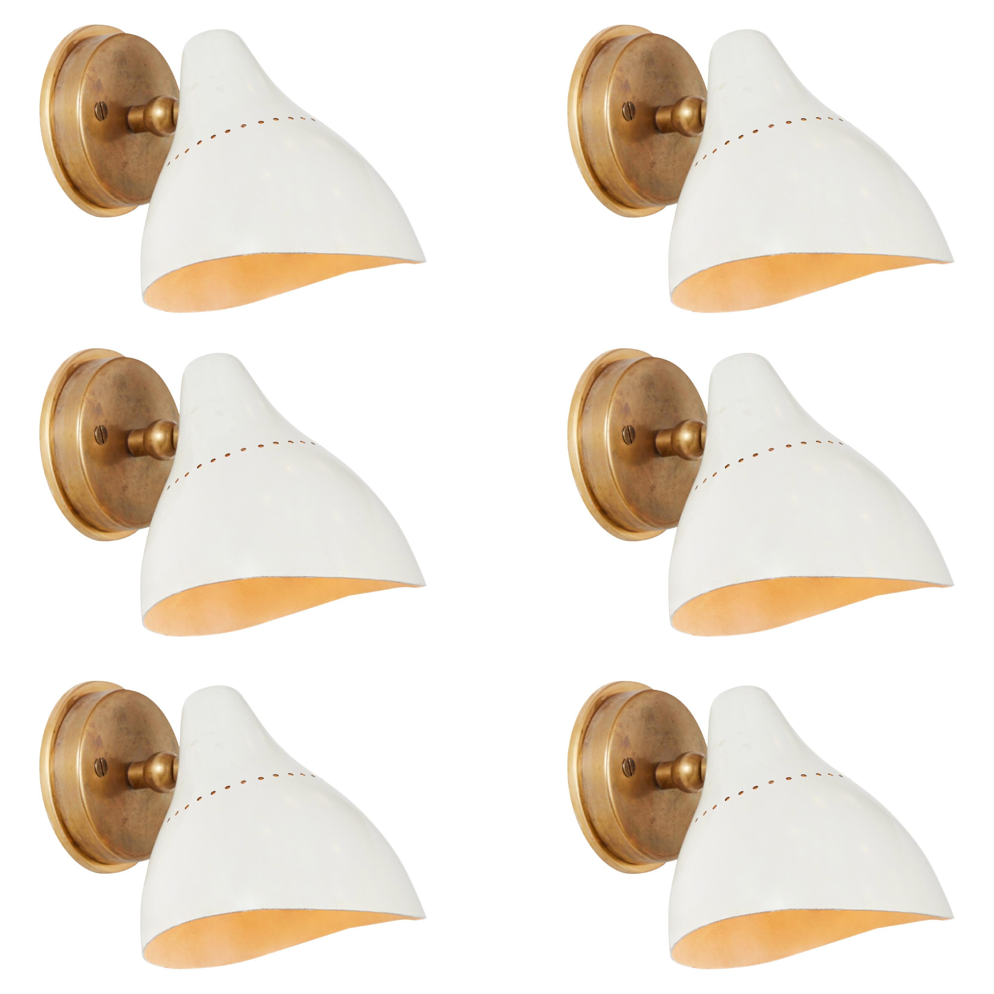 1950s White Perforated Metal and Brass Sconce by Stilnovo For Sale at ...