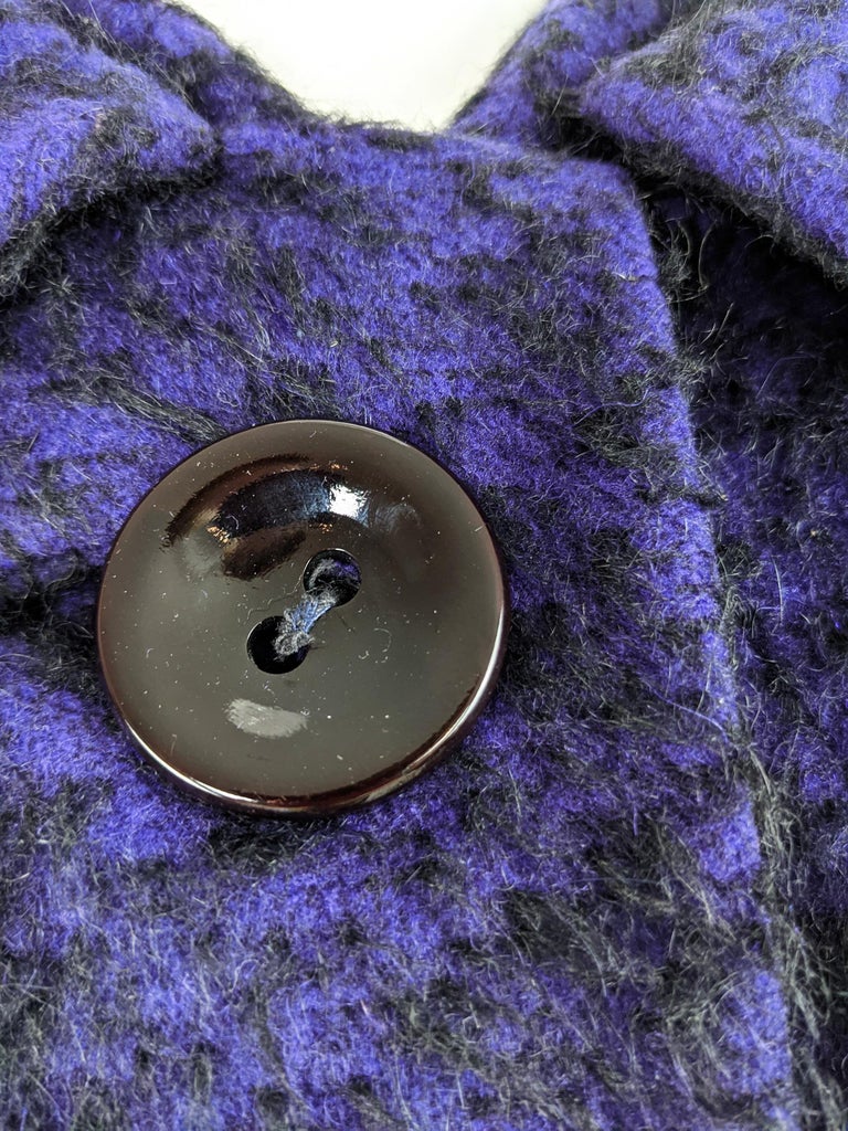 1950s Womens Vintage Purple Winter Fuzzy Wool Cocoon Coat at 1stDibs