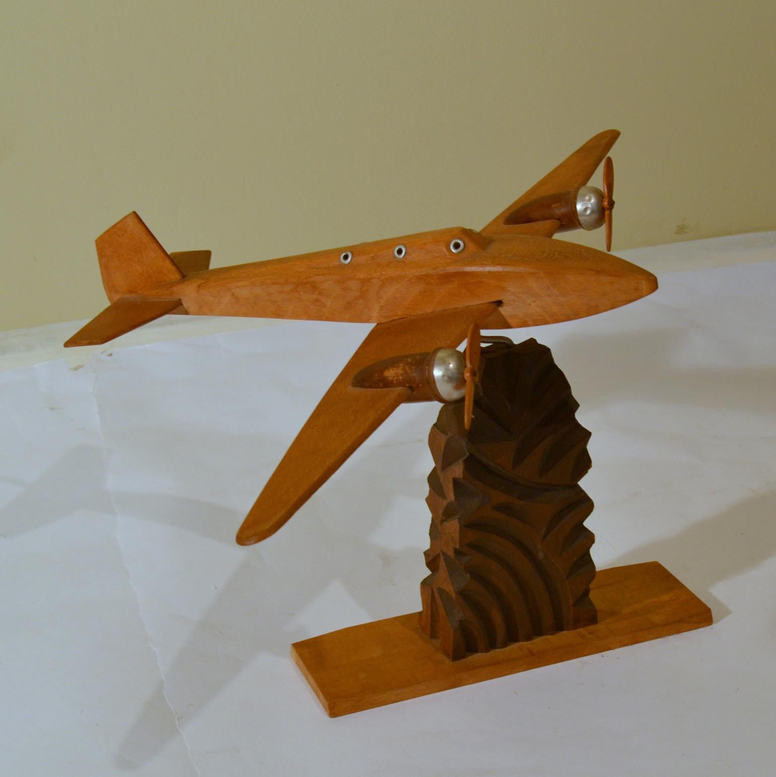 1950s Wooden Airplane Model Sculpture at 1stDibs | metal airplane ...