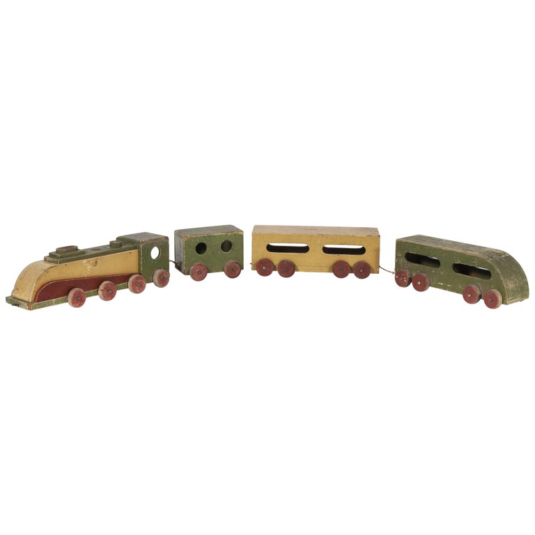 1950s Wooden Toy Train For Sale at 1stDibs