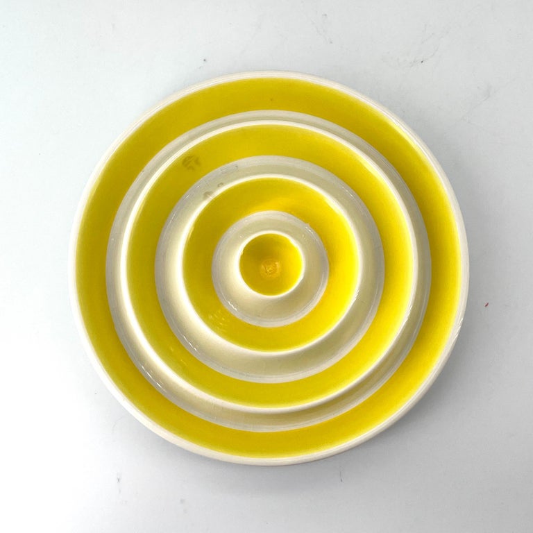 1950s Yellow Bullseye Ashtray Dish La Gardo Tackett Los Angeles Japan ...