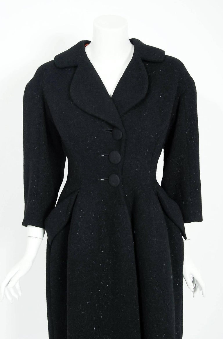 Vintage 1952 Charles James Couture Documented Museum-Held Black ...