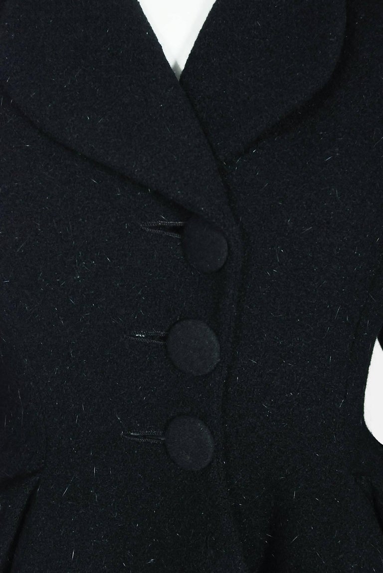 Vintage 1952 Charles James Couture Documented Museum-Held Black ...