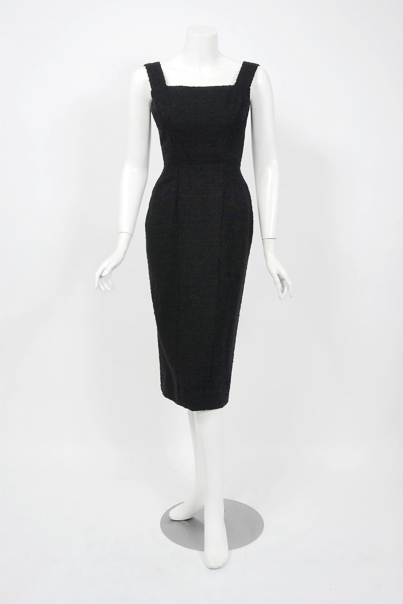 1952 Christian Dior Haute-Couture Wool Cocktail Dress and Double ...