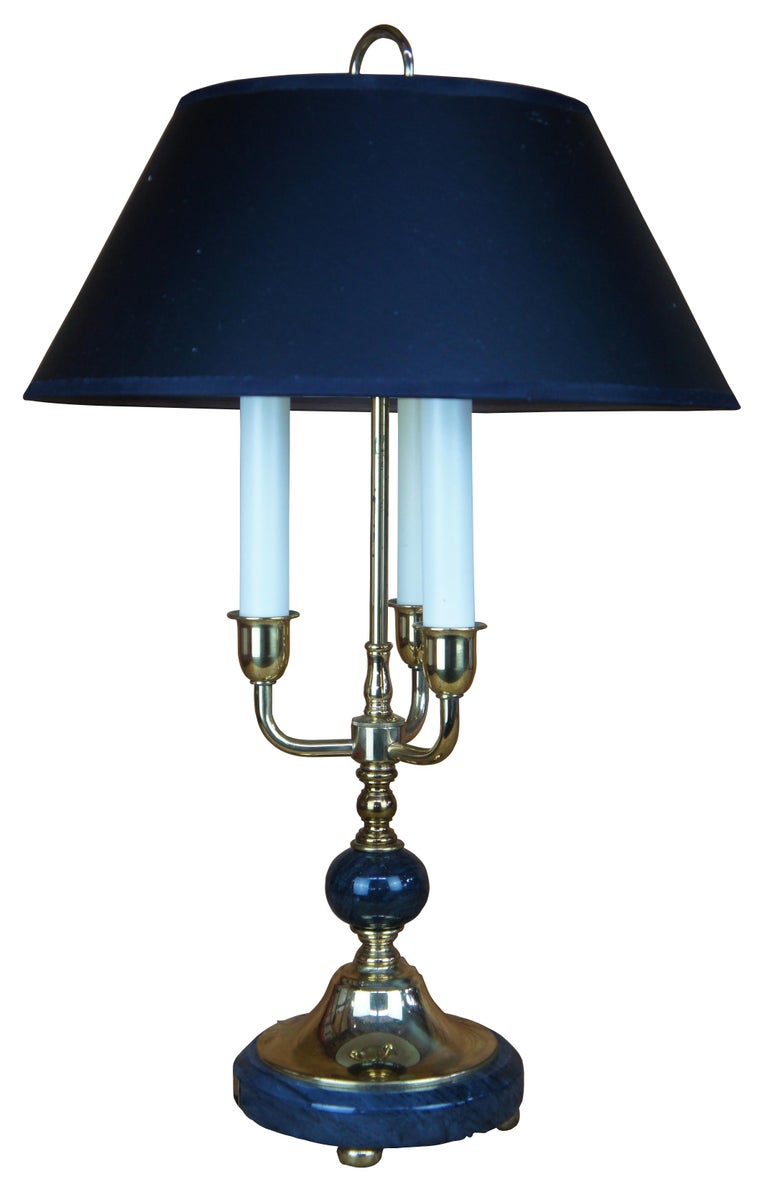 1952 Mid-Century Sirrica Brass Marble Candlestick Rutgers College Desk ...