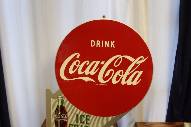 1953 Coca-Cola Vintage Metal Flange Sign For Sale at 1stDibs | coca ...