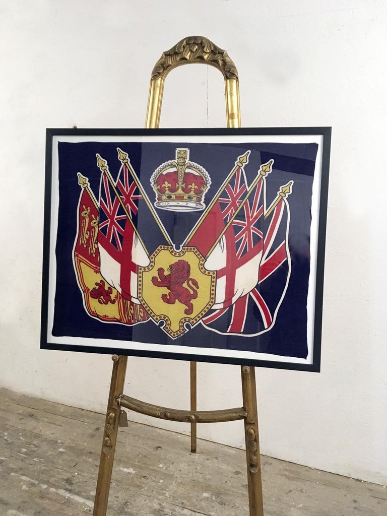 King George VI Coronation Framed Flag 1937 at 1stDibs