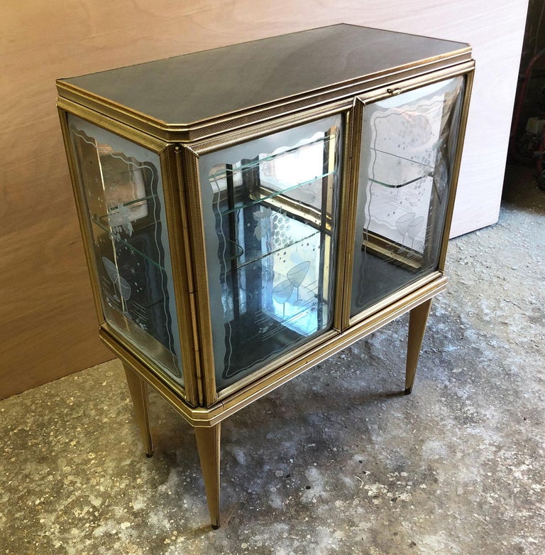 1953 Italian Cabinet Glass Umberto Mascagni Design rarity at 1stDibs