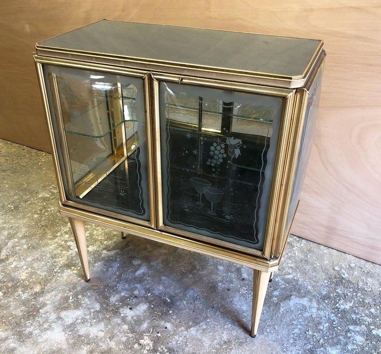 1953 Italian Cabinet Glass Umberto Mascagni Design rarity at 1stDibs