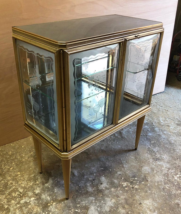 1953 Italian Cabinet Glass Umberto Mascagni Design rarity at 1stDibs