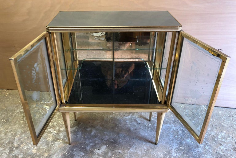 1953 Italian Cabinet Glass Umberto Mascagni Design rarity at 1stDibs