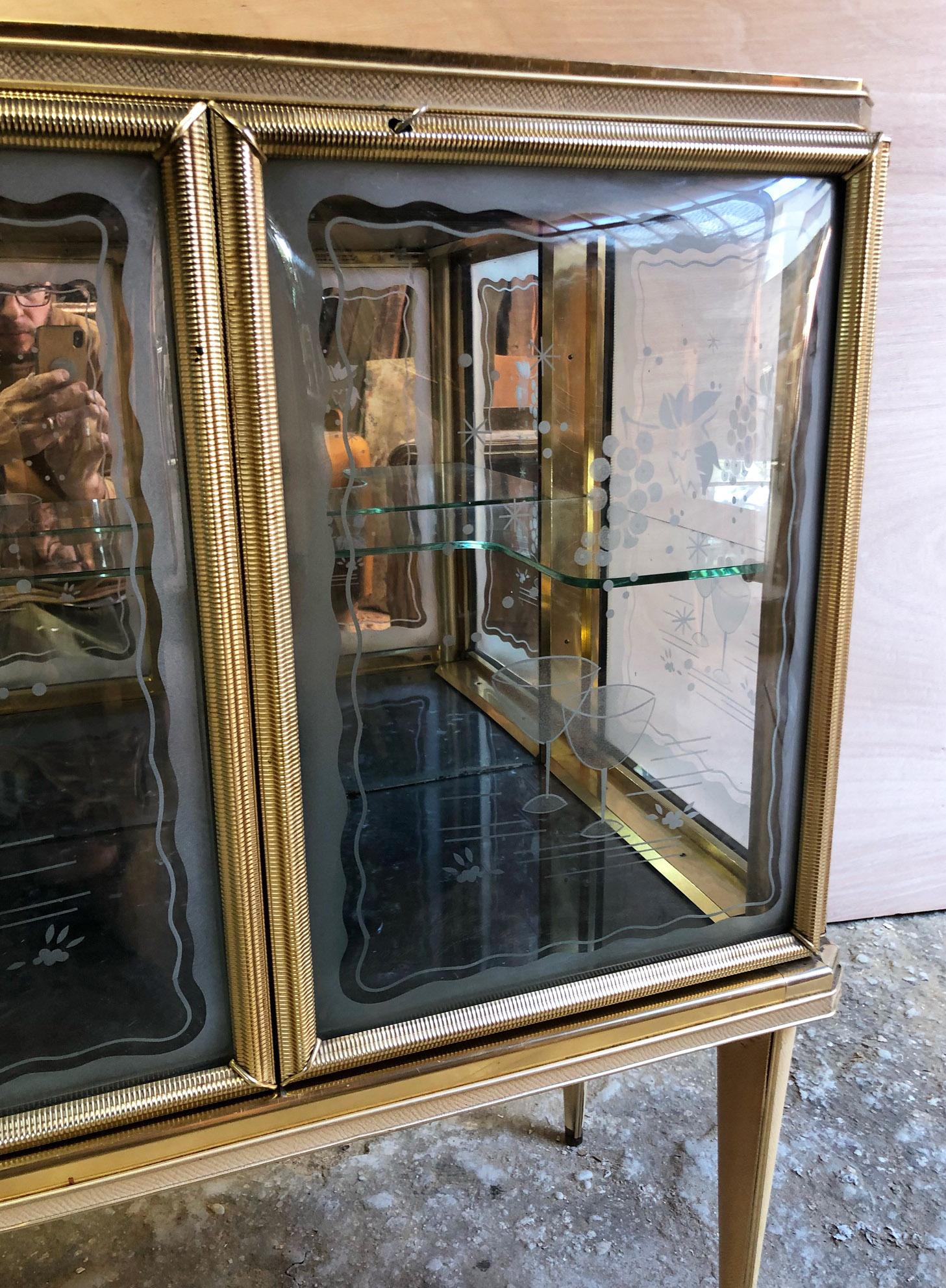 1953 Italian Cabinet Glass Umberto Mascagni Design rarity at 1stDibs