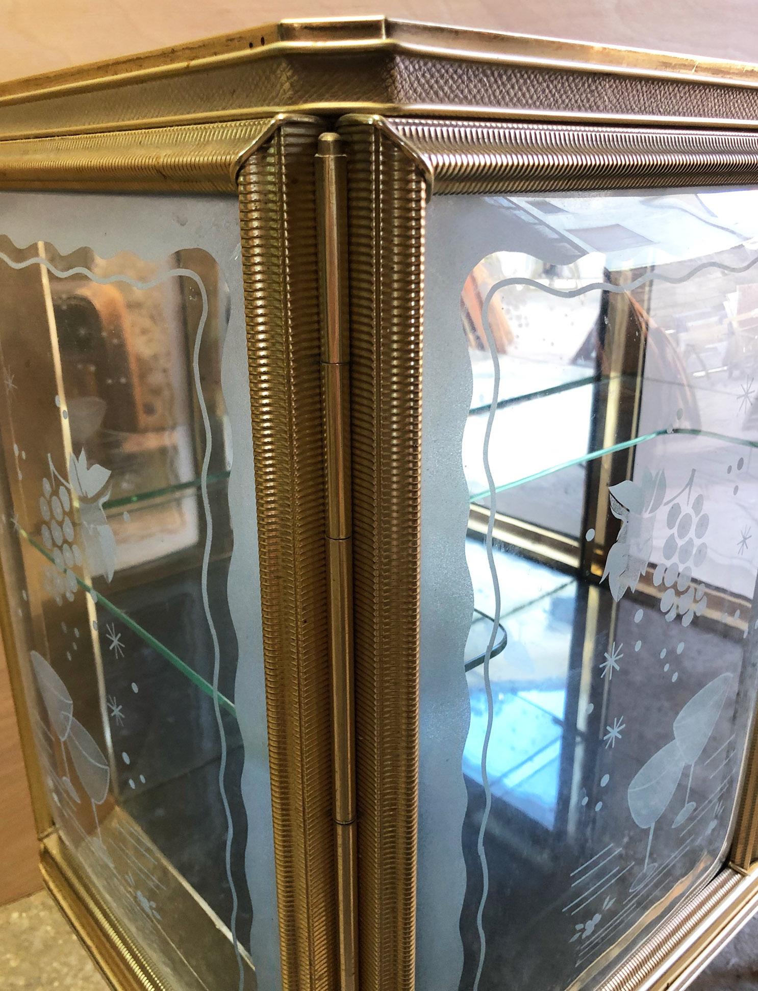 1953 Italian Cabinet Glass Umberto Mascagni Design rarity at 1stDibs