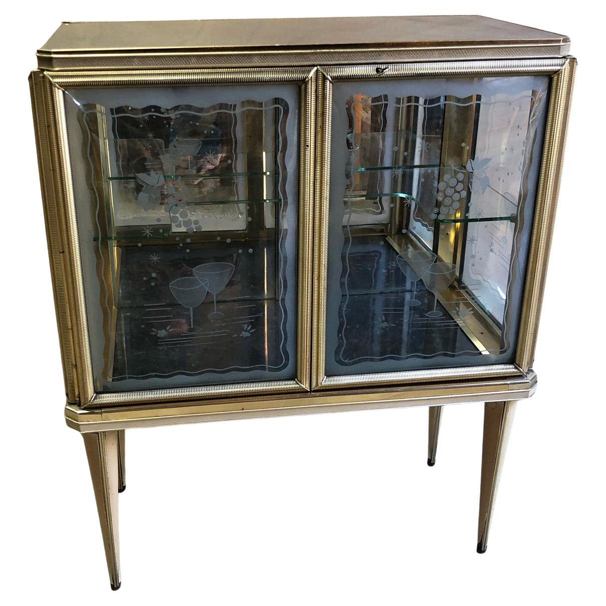 1953 Italian Cabinet Glass Umberto Mascagni Design rarity at 1stDibs