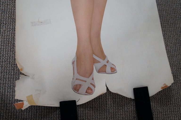 1953 Pat Hall Life Size Striped Bikini Pin Up Girl Popular Science Ad ...