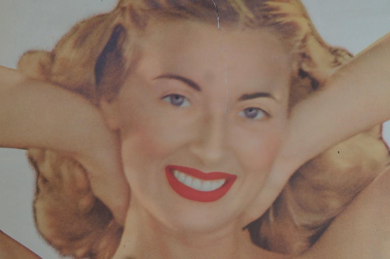 1953 Pat Hall Life Size Striped Bikini Pin Up Girl Popular Science Ad ...