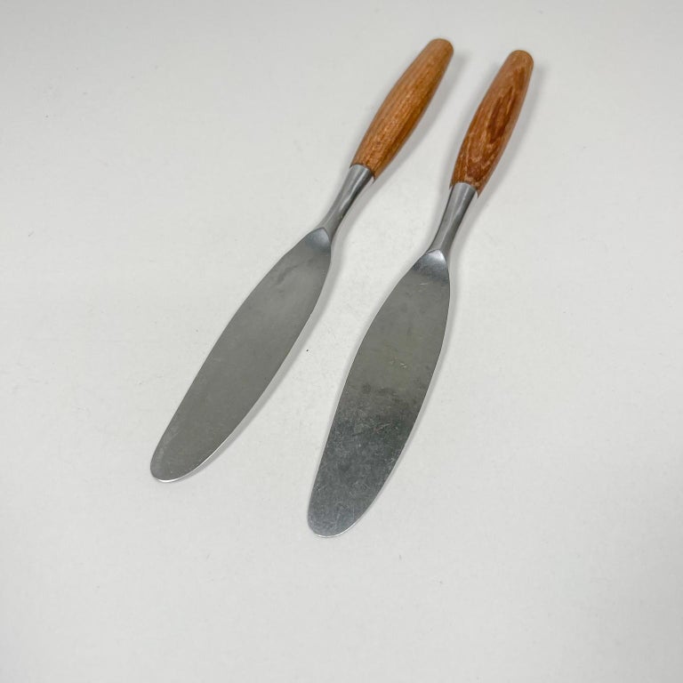 1954 Dansk Designs Flatware 2 Knives Teak and Stainless Jens Quistgaard ...