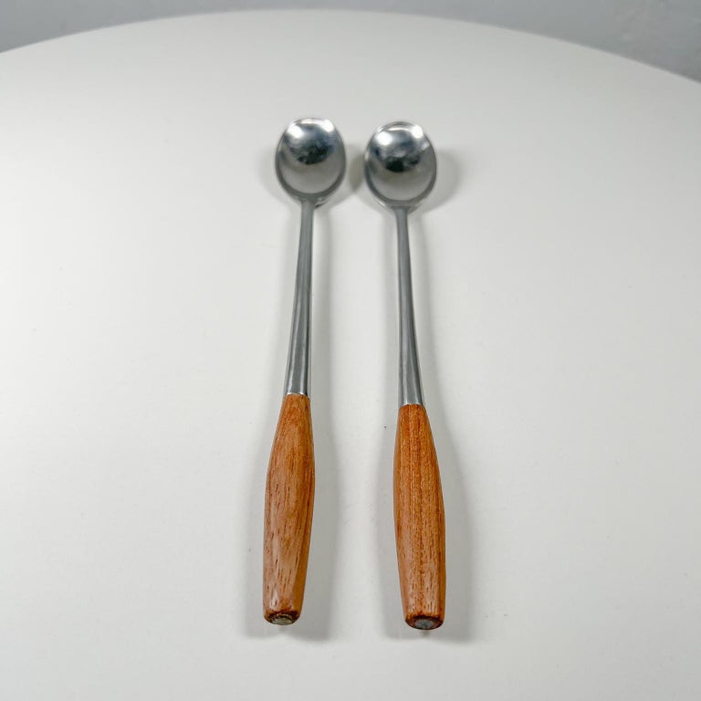 1954 Dansk Long Cocktail Spoons Fjord Teak and Stainless Jens ...