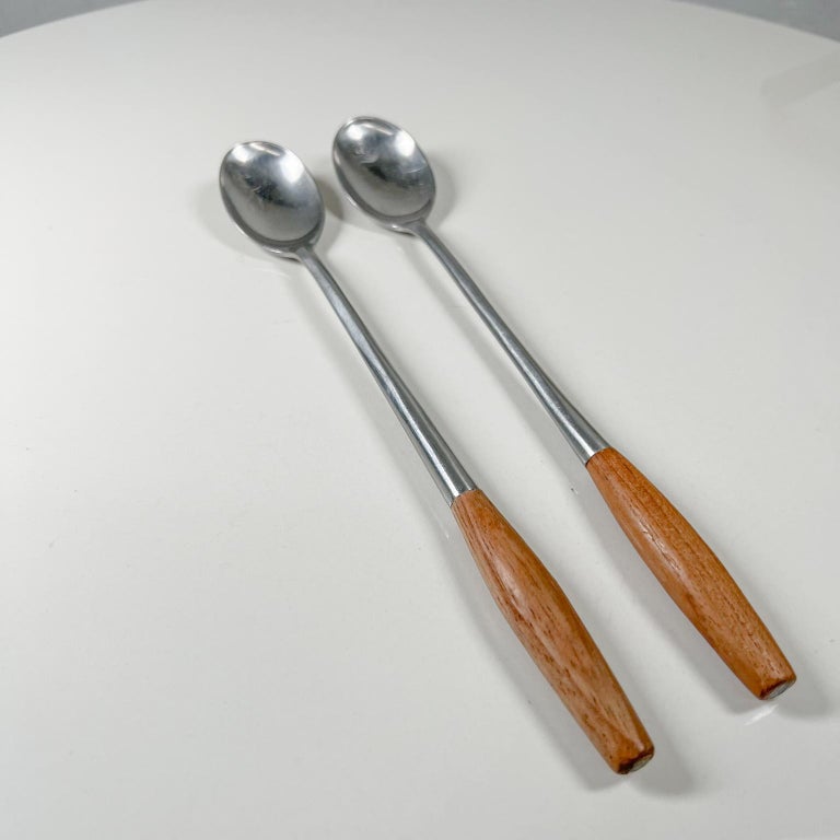 1954 Dansk Long Cocktail Spoons Fjord Teak and Stainless Jens ...
