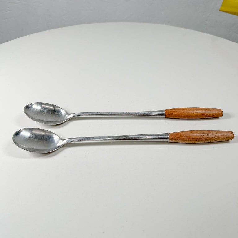 1954 Dansk Long Cocktail Spoons Fjord Teak and Stainless Jens ...
