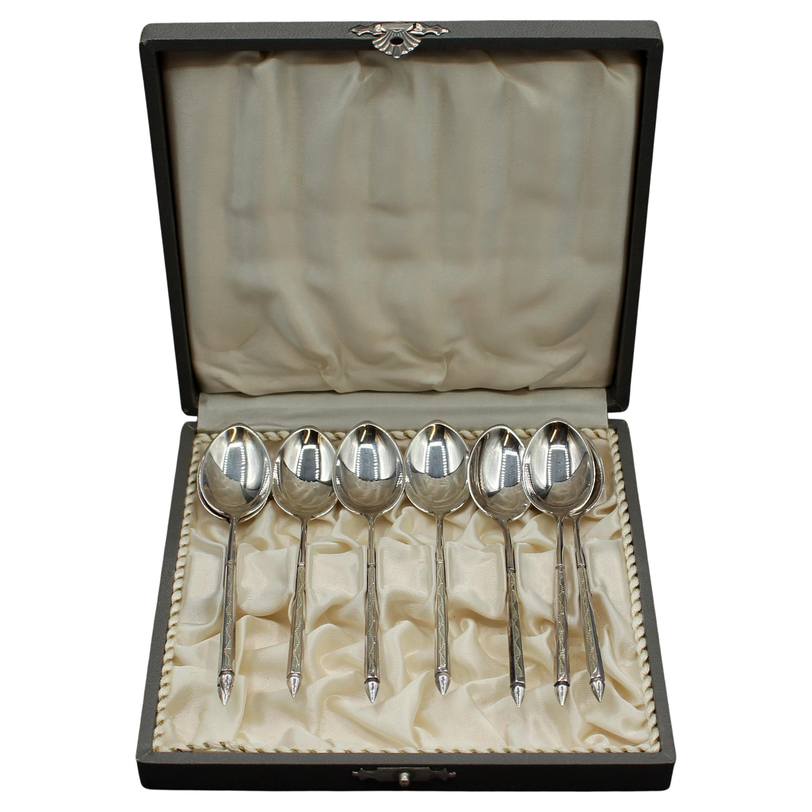 Poul Frigast, Danish silversmith. Set of 12 coffee spoons in silver. at ...