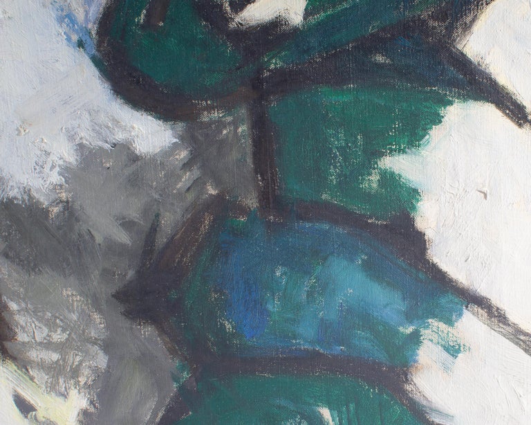 1955 Signed Abstract Oil on Canvas Painting by Bernard Dufour For Sale ...