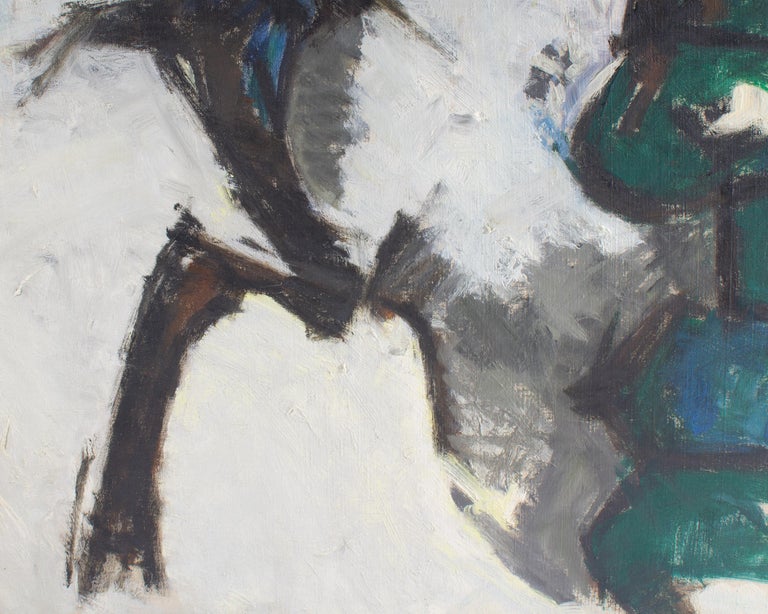 1955 Signed Abstract Oil on Canvas Painting by Bernard Dufour For Sale ...