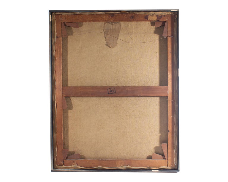 1955 Signed Abstract Oil on Canvas Painting by Bernard Dufour For Sale ...