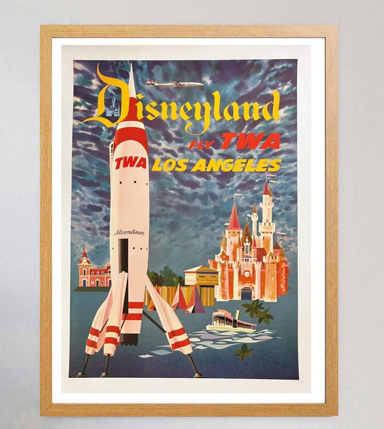 1955 TWA Disneyland Original Vintage Poster For Sale at 1stDibs