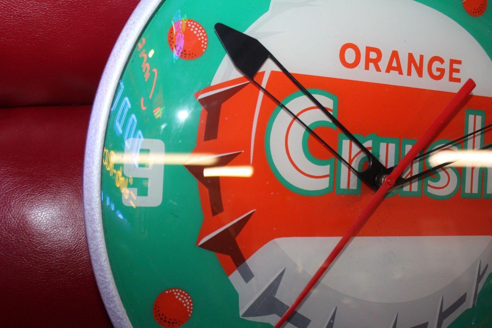 1956 Orange Crush Soda Advertising Glass PAM Clock For Sale at 1stDibs ...
