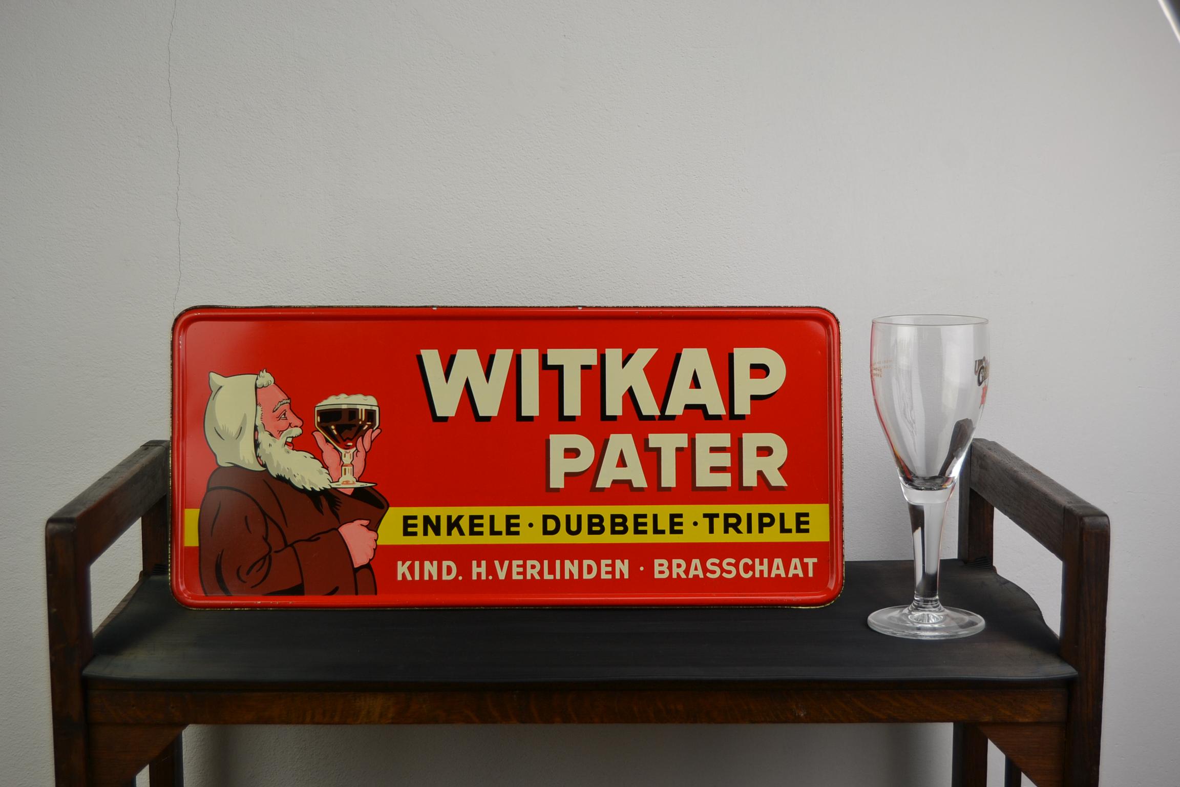 1956 Tin Advertising Sign for Belgian Beer Witkap Pater For Sale at ...