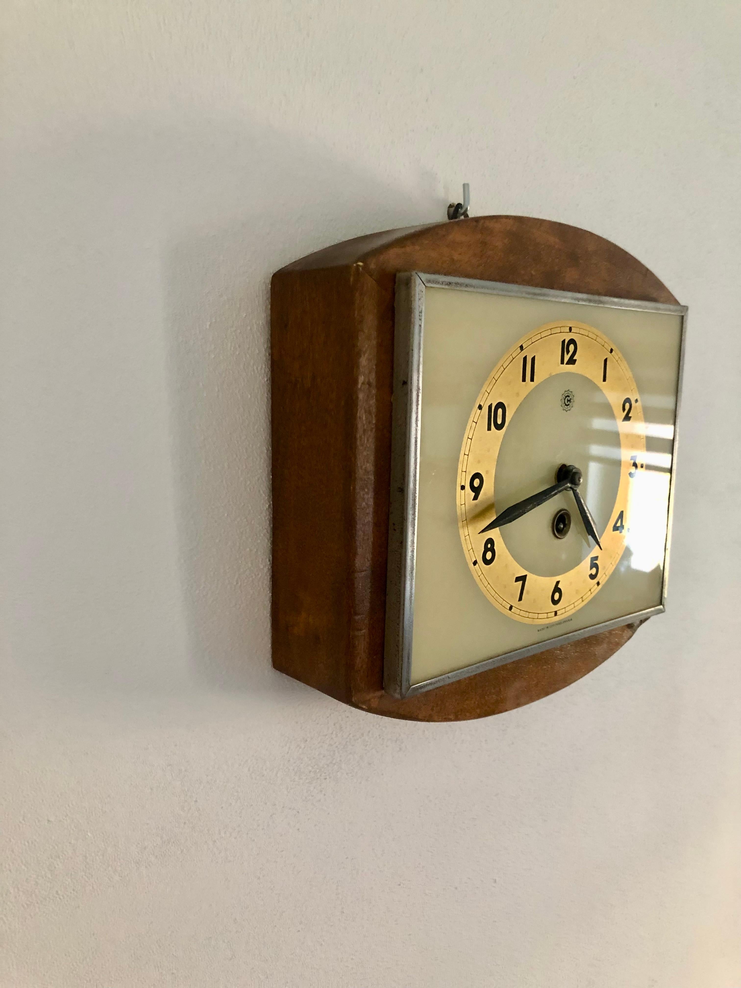 1957 Wall Clock Prim Czechoslovakia For Sale at 1stDibs