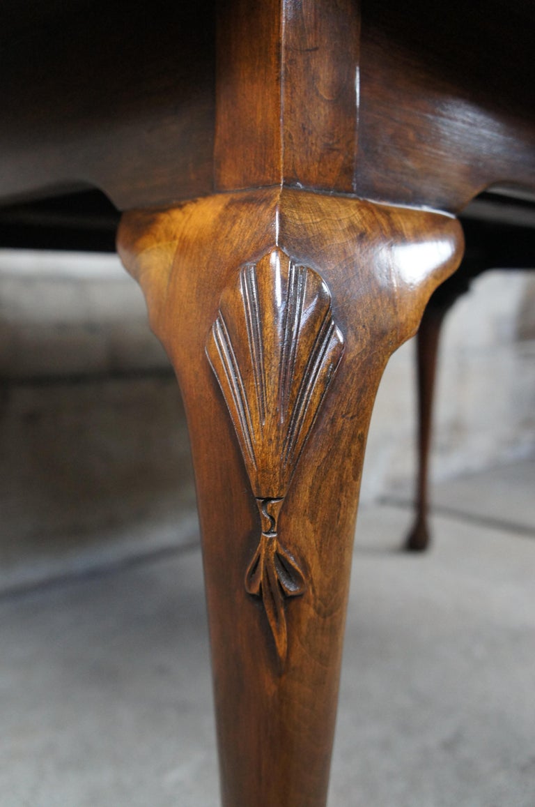 1958 Harden Mid Century Solid Cherry Queen Anne Oval Extendable Dining ...