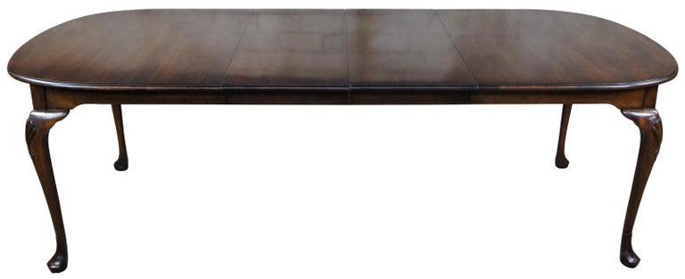 1958 Harden Mid Century Solid Cherry Queen Anne Oval Extendable Dining ...