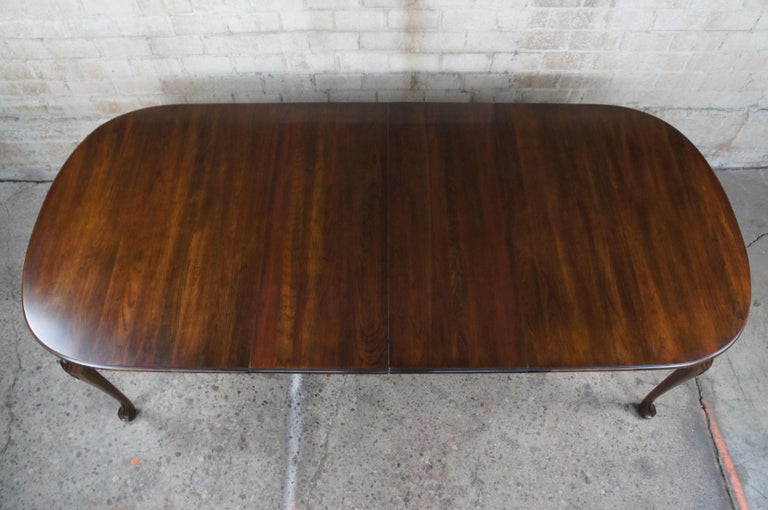 1958 Harden Mid Century Solid Cherry Queen Anne Oval Extendable Dining ...