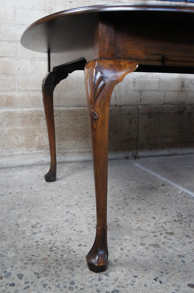 1958 Harden Mid Century Solid Cherry Queen Anne Oval Extendable Dining ...