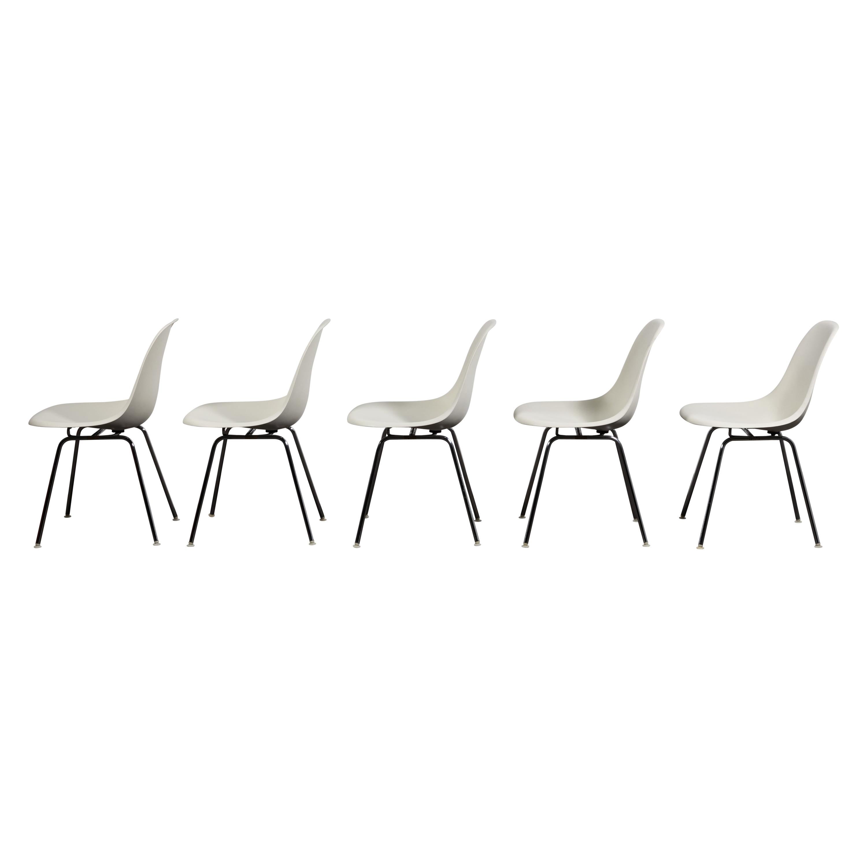 Six Classic Fiberglass Swivel Side Shell Chairs Charles Eames, Herman ...