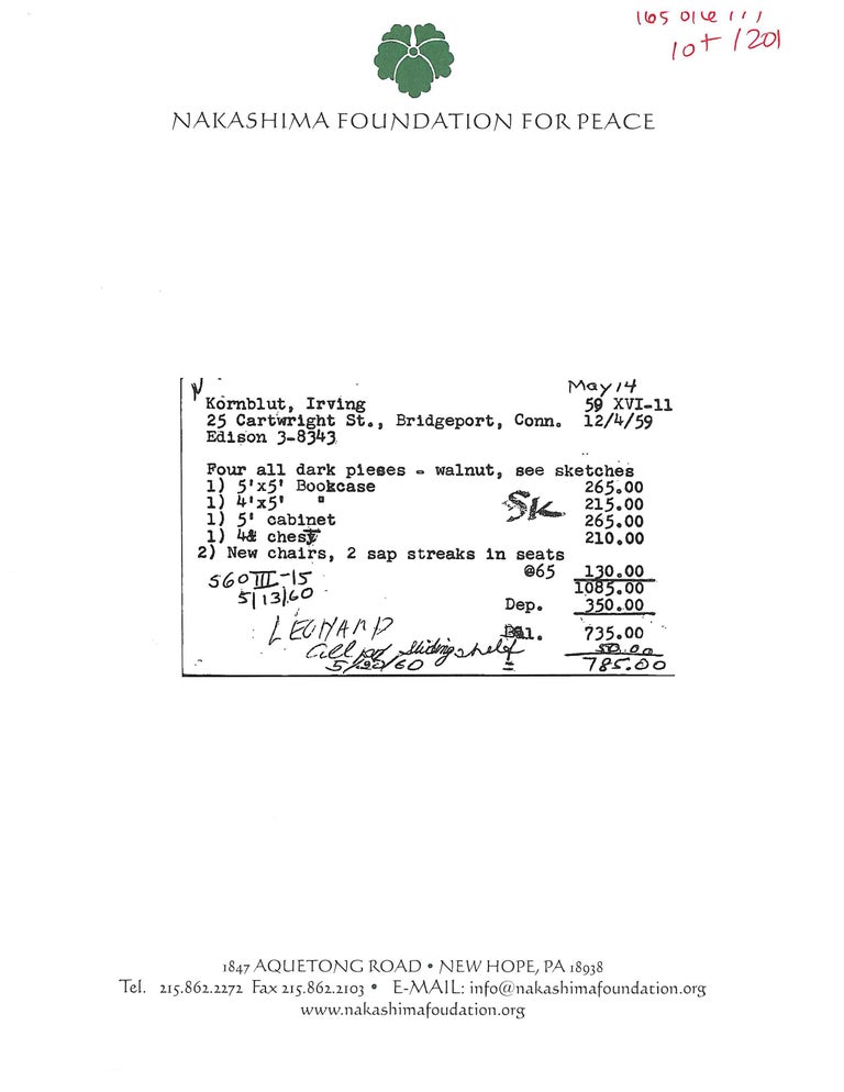 1959 George Nakashima Open Cabinet in Persian Walnut with Signature at ...