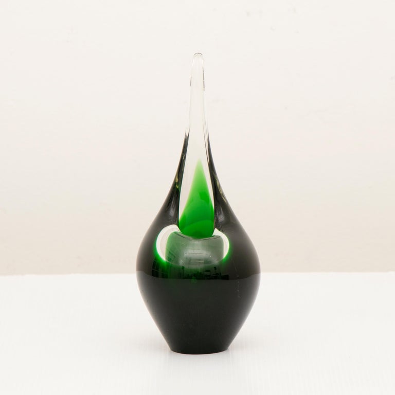 1959 Green Per Lütken for Holmegaard 'Flamingo' Art Glass Sculptural ...