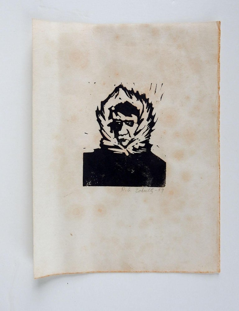 1959 Woodcut Portrait Early Polar Arctic Explorer For Sale at 1stDibs