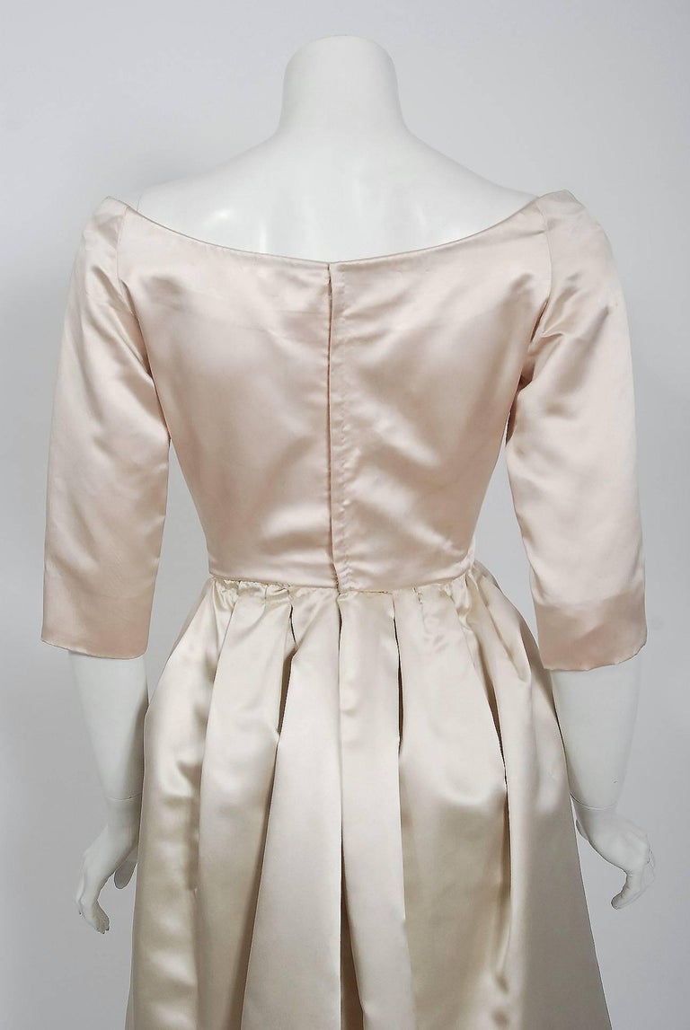 Vintage 1959 Yves Saint Laurent for Christian Dior Haute-Couture Satin ...