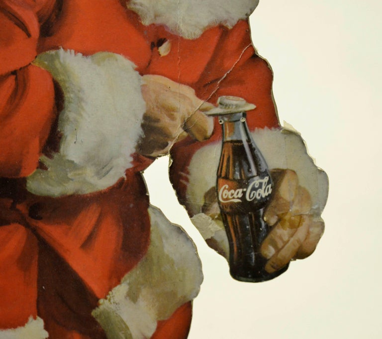 1959s Vintage America Coca Cola Santa Claus Store Display Sign with ...