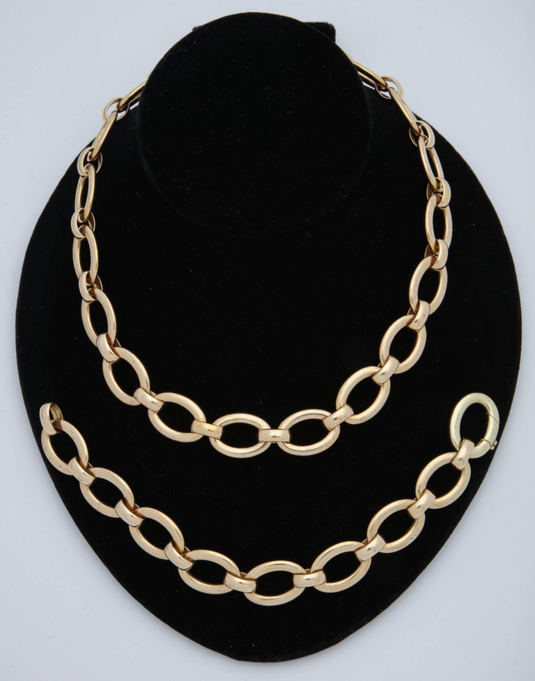 Convertible Necklace and Bracelet High Polish Long Gold Chain Link ...