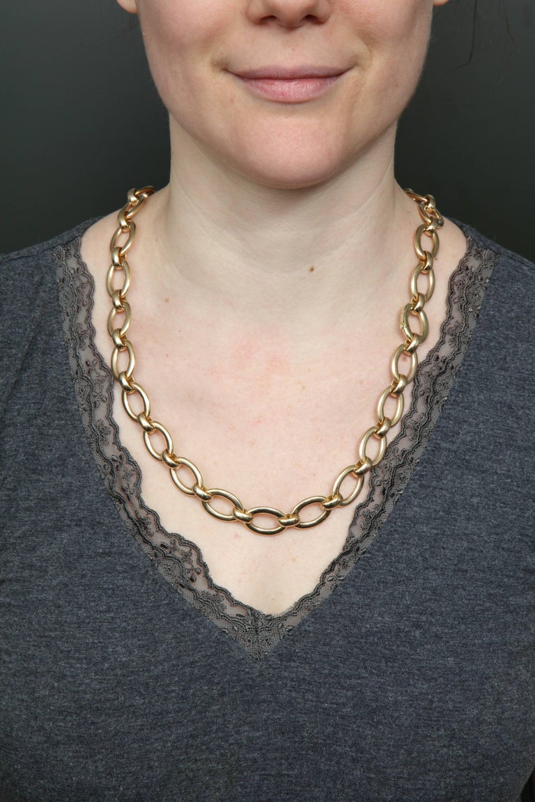 Convertible Necklace and Bracelet High Polish Long Gold Chain Link ...